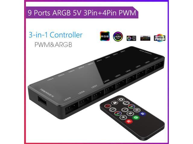 Click here for 1 To 9 3 in 1 Hub Remote Control 5V 3 Pin Argb Coo... prices