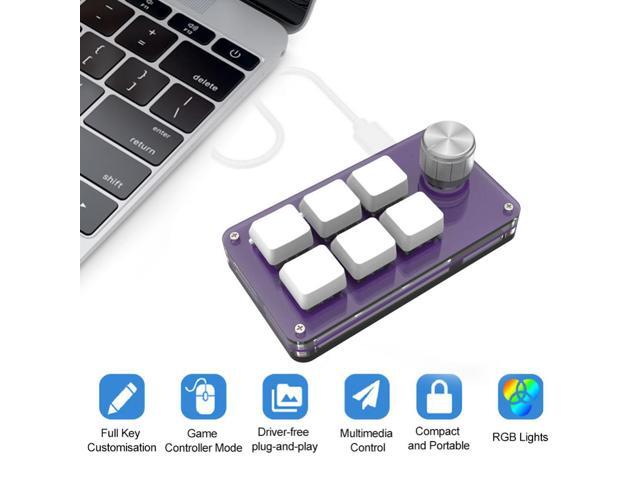 Click here for Type-C Backlight Gaming Keypad 6 Keys 1 Knob RGB B... prices