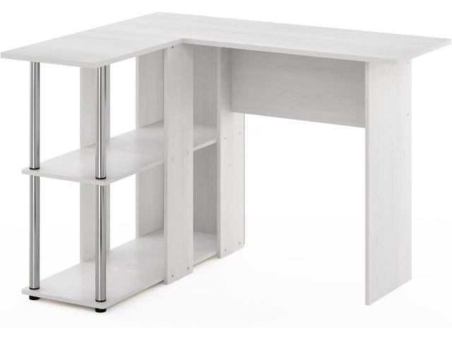 Click here for Furinno Abbott L-Shape Desk with Bookshelf  White... prices