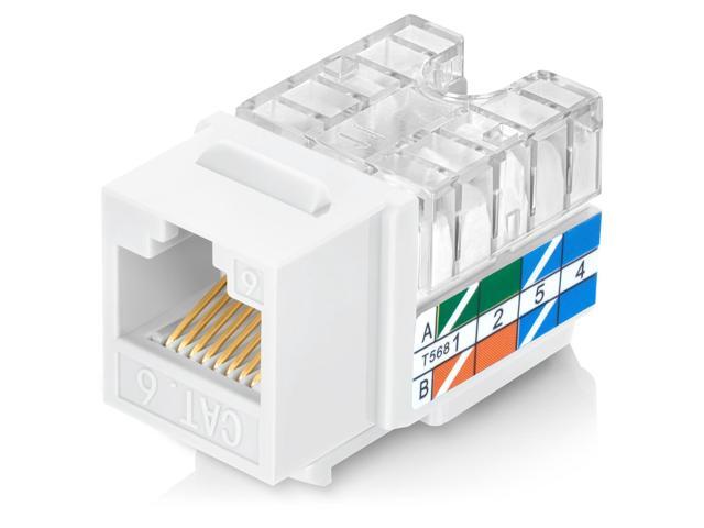 Click here for Everest 90° Angled RJ45 Cat6 Keystone Jacks 20-Pac... prices