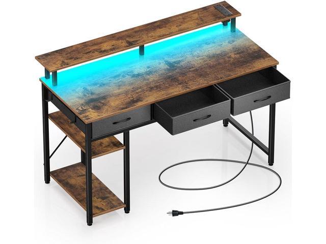 Click here for Rolanstar Computer Desk with Power Outlets & LED L... prices