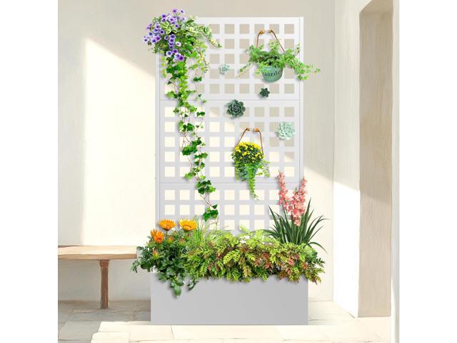 Click here for Metal Planter Box with Trellis & Wheels  Raised Ga... prices