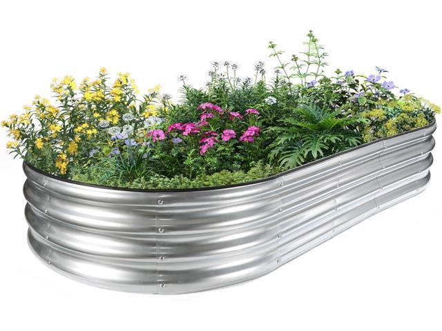 Click here for JERIA 6×3×1ft Oval Raised Garden Bed Galvanized Ra... prices