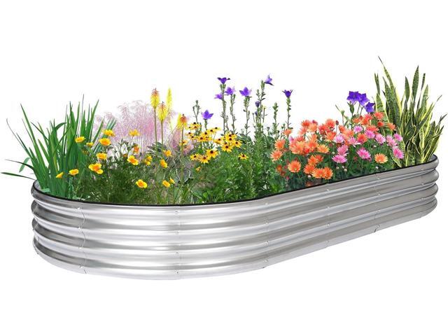Click here for JERIA 8×4×1ft Oval Raised Garden Bed Galvanized Ra... prices