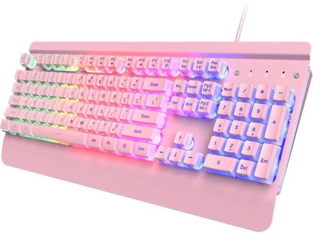 Click here for Pink Creamy Keyboard  104 Keys All-Metal Panel  Ra... prices