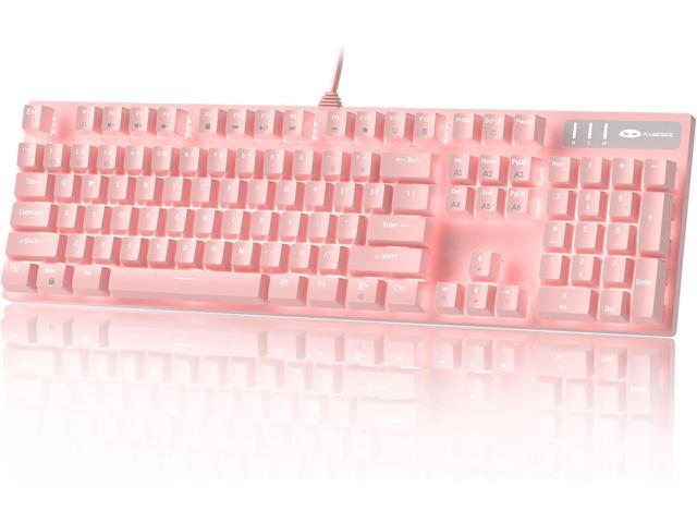 Click here for MageGee Pink Gaming Keyboard USB Wired Keyboard  N... prices