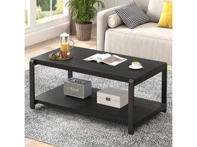 Click here for EXCEFUR Black Coffee Table  Modern Rustic Wood Cen... prices