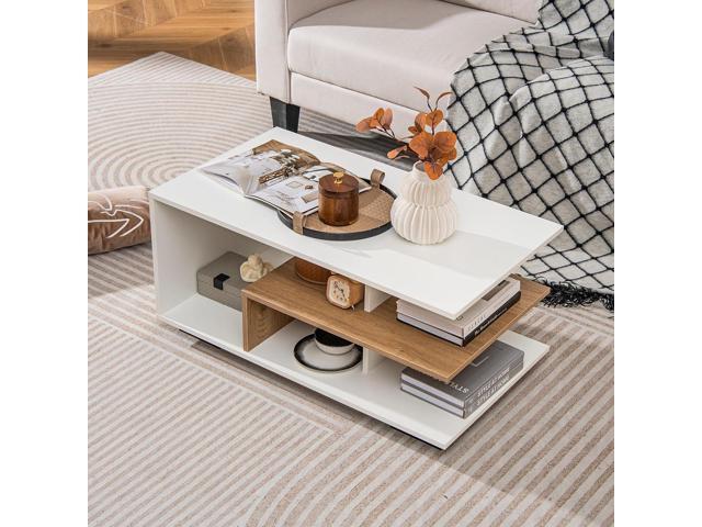 Click here for Giantex Modern Rectangular Accent Table with L-Sha... prices