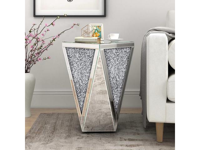 Click here for ENENE 19.7 Mirrored End Table Crystal Diamond Sett... prices