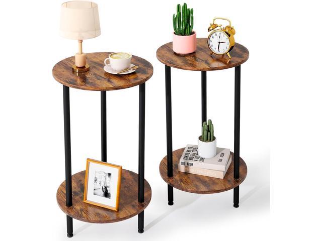 Click here for Round Side Table Set of 2  2-Tier End Table  Small... prices