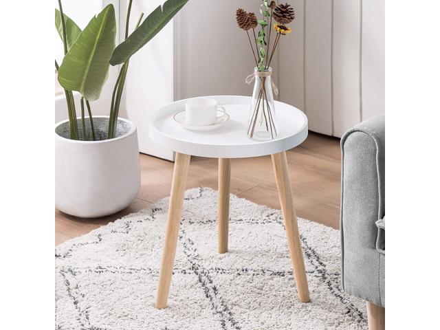 Click here for Apicizon Round Side Table  White Tray Nightstand C... prices