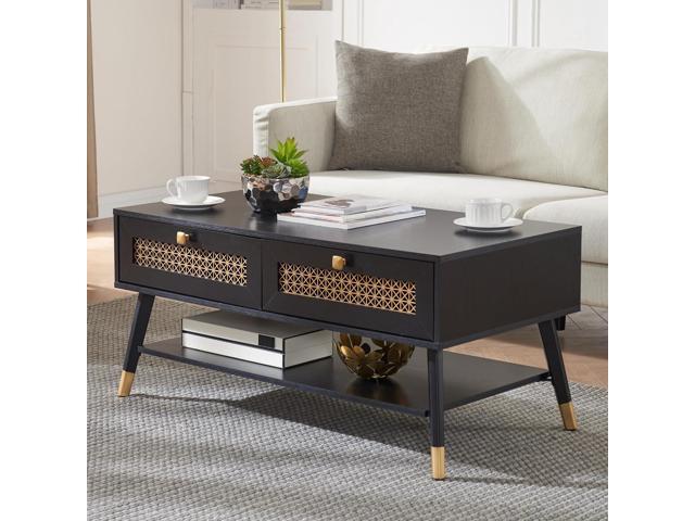 Click here for Mid Century Modern Black Coffee Table with Storage... prices