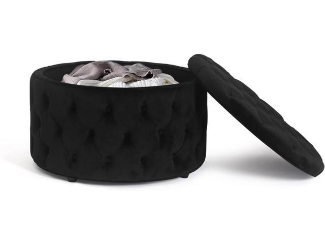 Click here for Homebeez 28 Inch Round Velvet Storage Ottoman  But... prices