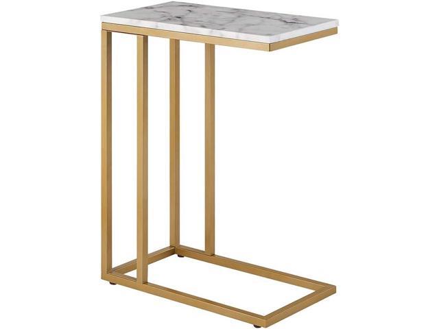 Click here for C-Shape Side End Table  Faux Marble Tray Snack Tab... prices
