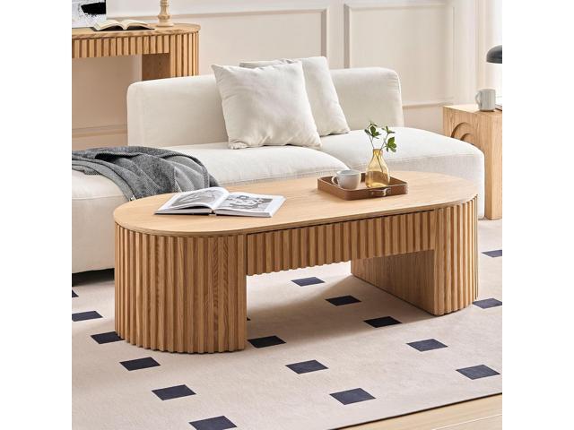 Click here for Oval Coffee Table  51.18 Wood Coffee Table with Dr... prices