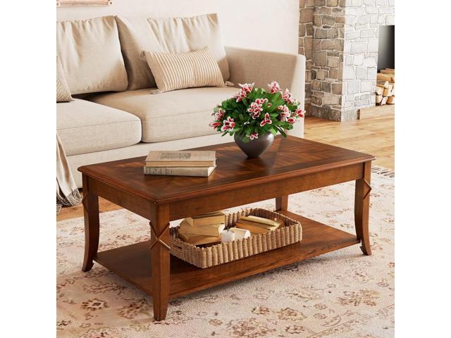 Click here for PADMA HOUSE Solid Wood Coffee Table with Shelf  Vi... prices