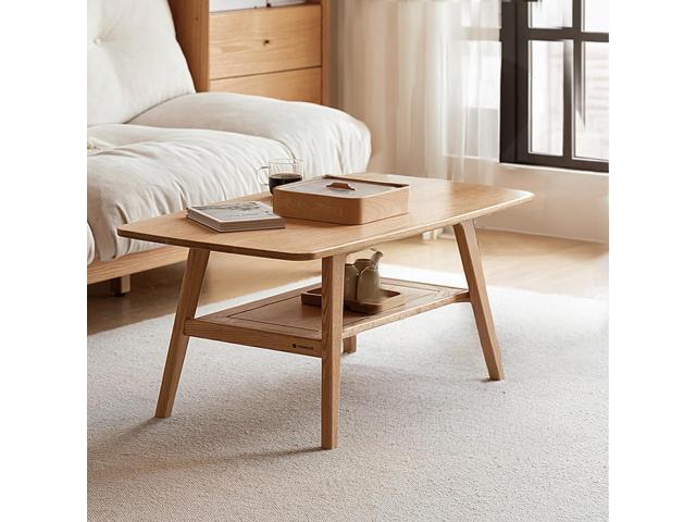 Click here for Wood Coffee Table - 2-Tier Oak Coffee Table - Mode... prices