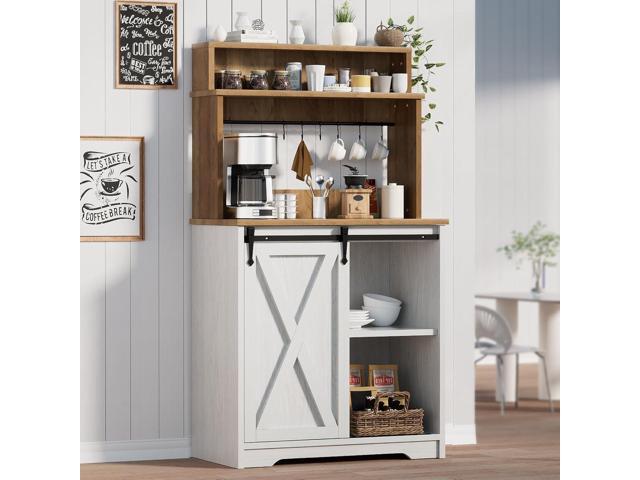 Click here for Farmhouse Coffee Station with 3 Tier Storage Hutch... prices