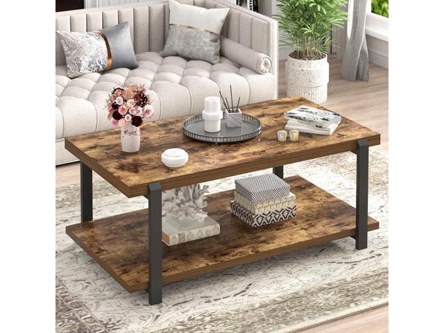 Click here for FOLUBAN Modern Coffee Table  Rustic Wood Center Ta... prices