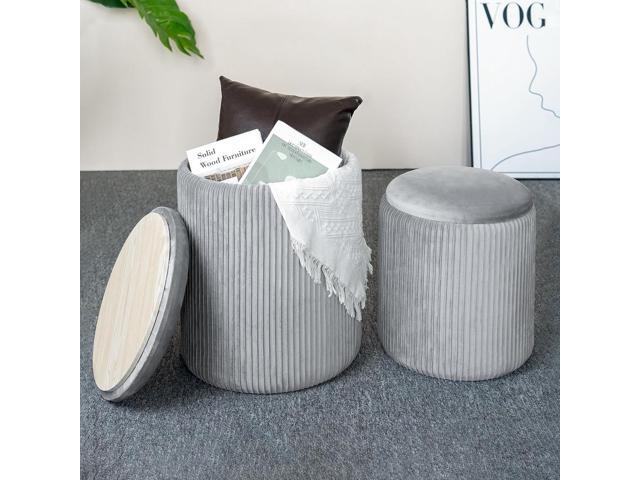 Click here for CAROLMADE Set of 2 Round Ottoman with Storage  Uph... prices