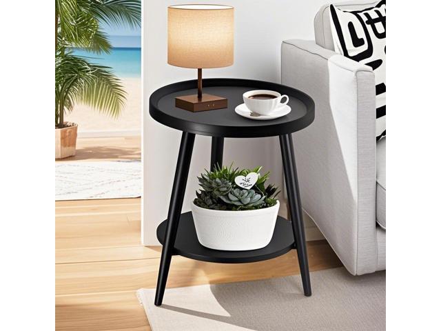 Click here for Small Round Side Table  2-Tier Mid Century Modern... prices