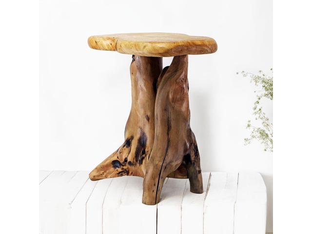 Click here for WELLAND Natural Tree Stump Stool  19 Tall Side Tab... prices