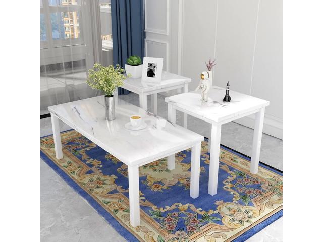 Click here for DKLGG Faux Marble Coffee Table Set of 3 Piece  Liv... prices