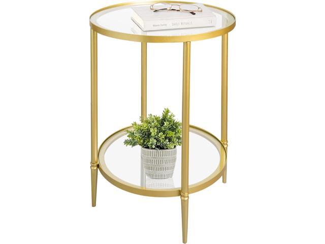 Click here for 2 Tier Round Side Table  Gold End Table with Glass... prices