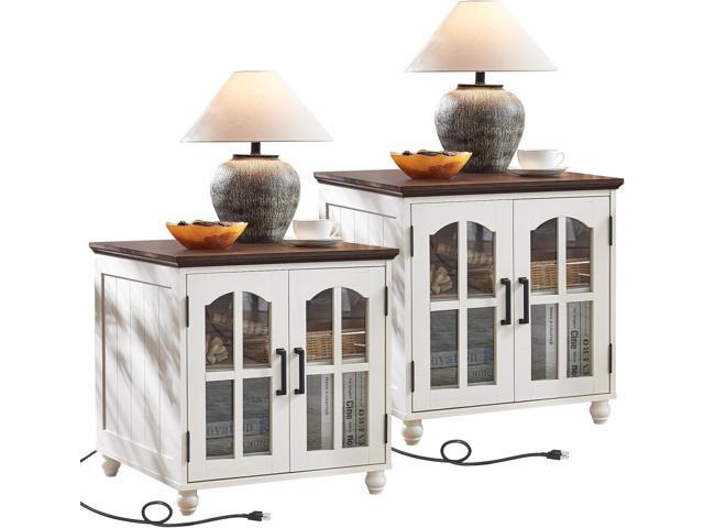 Click here for Farmhouse 24 End Table Set of 2 with Charging Stat... prices