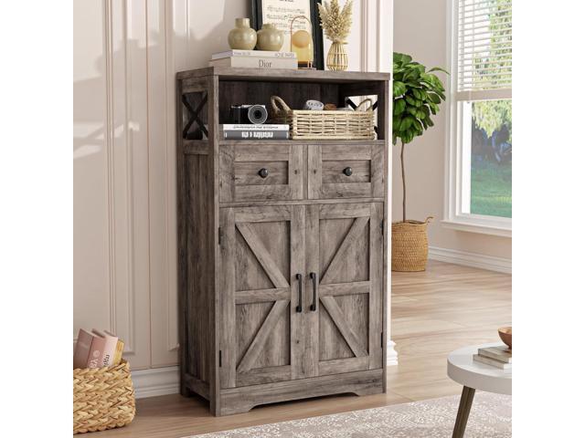 Click here for Farmhouse Storage Cabinet with Barn Doors and Open... prices