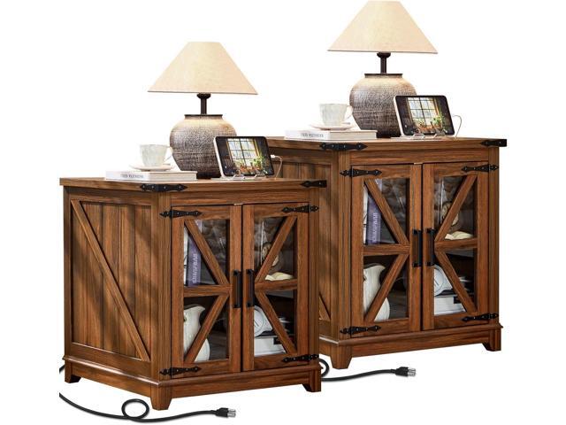 Click here for Farmhouse End Table Set of 2 24 Large Sofa Side Ta... prices