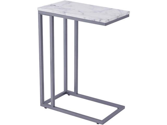 Click here for C-Shape Side End Table  Faux Marble Tray Snack Tab... prices