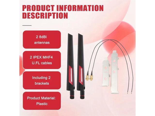 Click here for 2X8dbi Dual Band M.2 MHF4 U. Fl Cable To RP-SMA Pi... prices