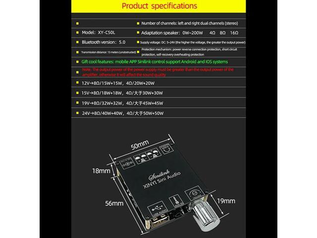 Click here for 3X XY-C50L Bluetooth 5.0 AUX Digital Power Amplifi... prices