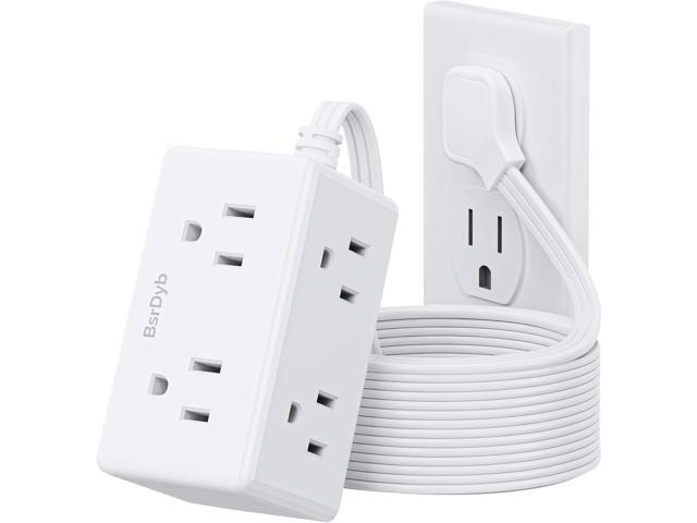 Click here for 10Ft Flat Plug Small Power Strip 3-Side White Exte... prices