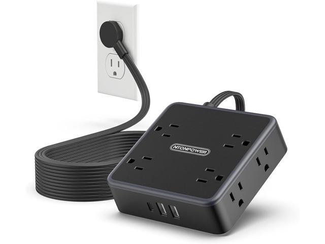 Click here for NTONPOWER Flat Extension Cord 25 FT in Black with... prices