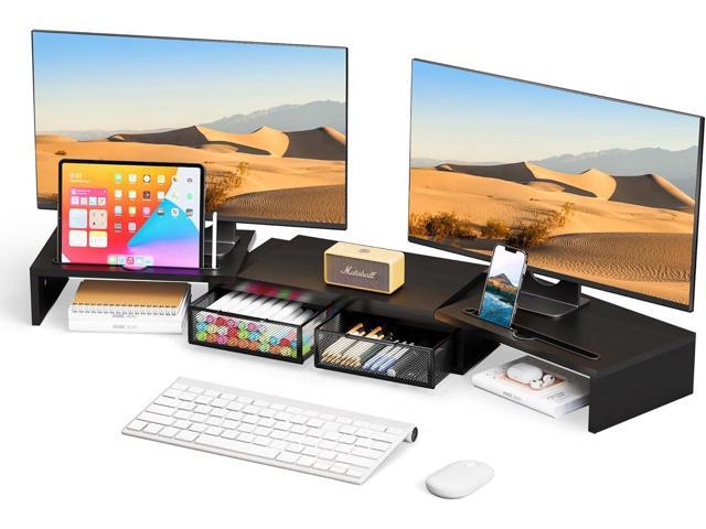 Click here for ZIFTY Dual Monitor Stand Riser with 2 Drawer and S... prices
