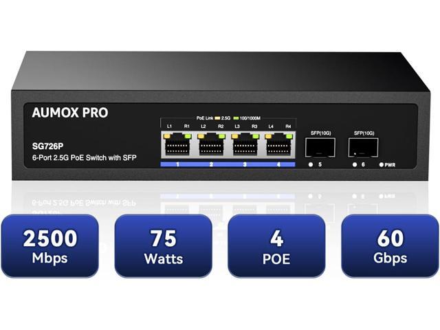 Click here for 6 Port 2.5G PoE Switch AUMOX PRO 4 Port 2.5G Netwo... prices