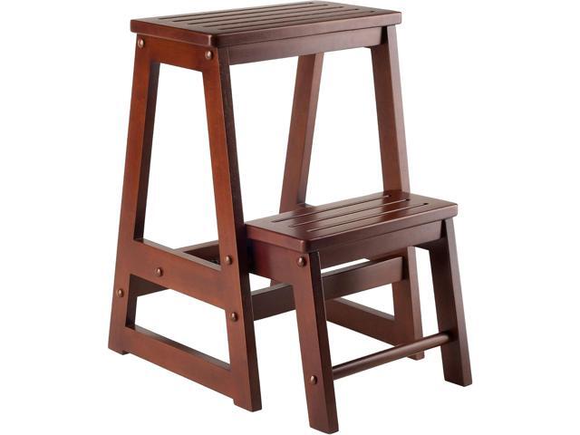 Click here for Winsome Beech Wood Double Step Stool  Antique Waln... prices
