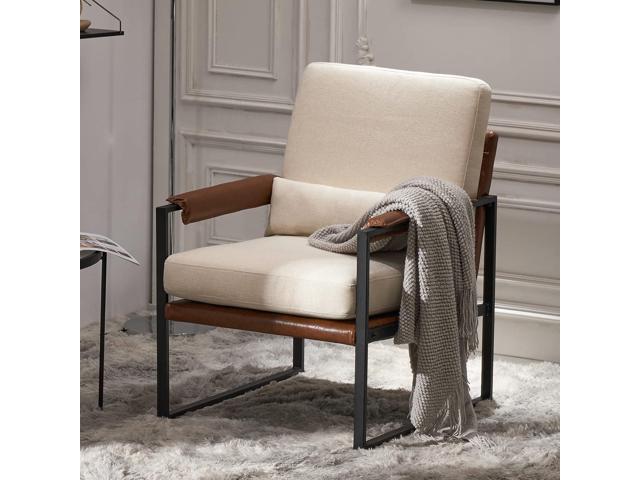 Click here for Karl home Mid-Century Accent Chair Linen Fabric Ar... prices