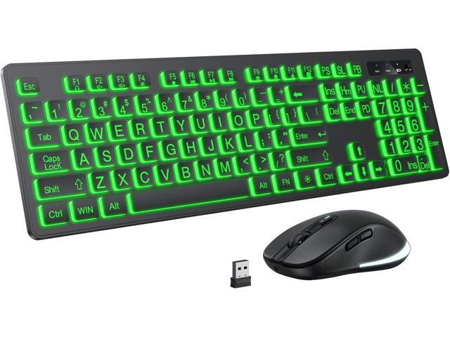 Click here for Large Print Wireless Keyboard and Mouse - 7 Colors... prices