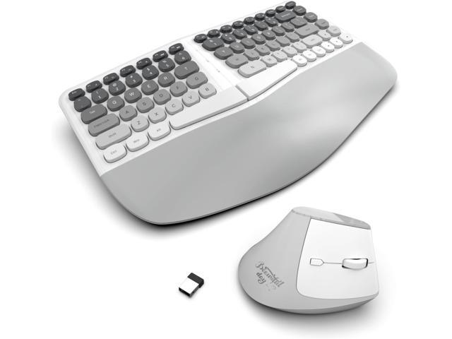 Click here for Ergonomic Wireless Keyboard and Mouse Set Creamy W... prices