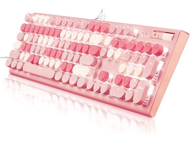 Click here for Cute Pink Keyboard Wired  with White Backlit Typew... prices