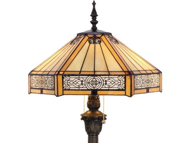 Click here for WERFACTORY Tiffany Floor Lamp Yellow Hexagon Stain... prices