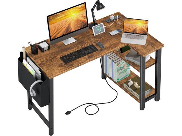 Click here for Lufeiya Small L Shaped Desk with Power Outlet Shel... prices