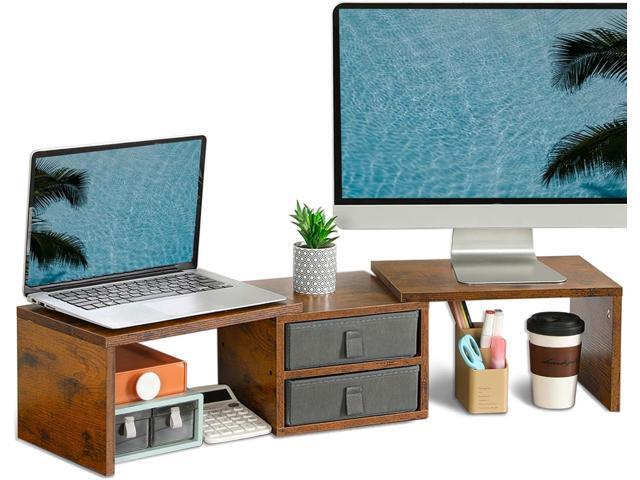 Click here for TEAMIX Dual Monitor Stand Riser with 2 Drawers - L... prices