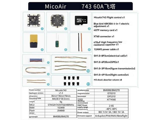 Click here for H743 FC & ESC Stack Micoair743 Dual IMU Flight Con... prices