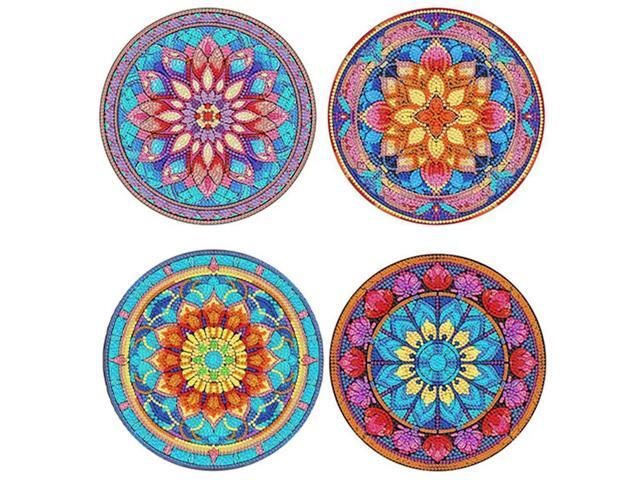 Click here for 4Pcs DIY Diamond Art Painting Placemat Round Non-S... prices