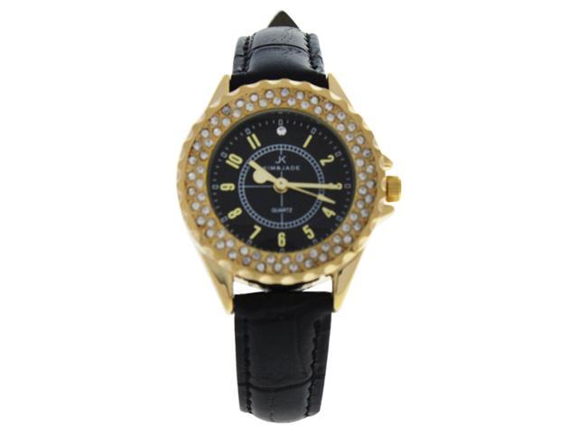 Click here for 2033L-GBLBL Gold/Black Leather Strap Watch by Kim... prices