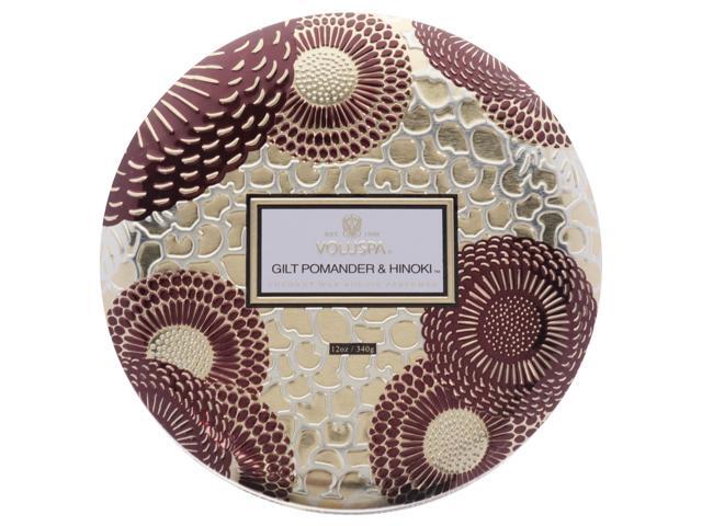 Click here for Japonica Collection 3 Wick Tin Candle - Gilt Poman... prices